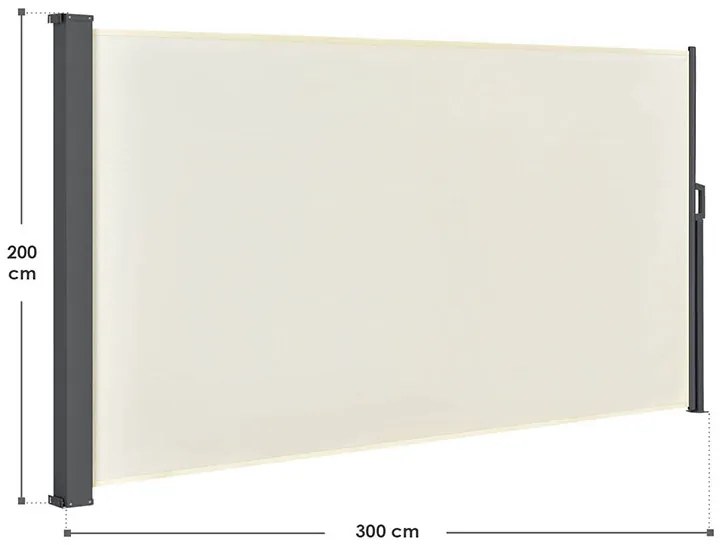 Juskys Boční markýza Dubaj 300 x 200 cm - béžová