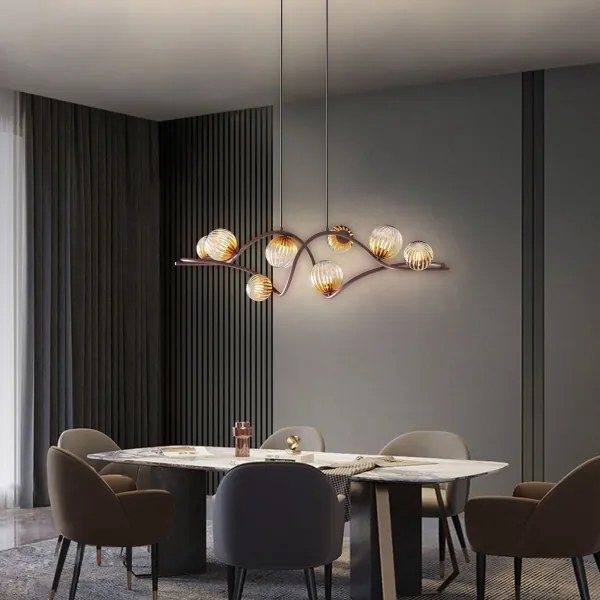 ONLI - Lustr na lanku FRIDA 8xG9/10W/230V měděná