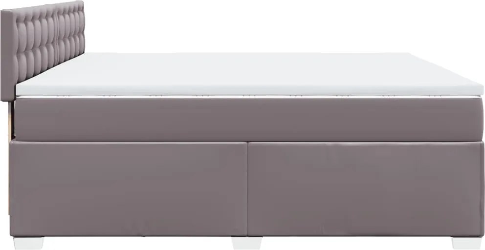 Box spring postel s matrací šedá 200x200 cm umělá kůže 3286138