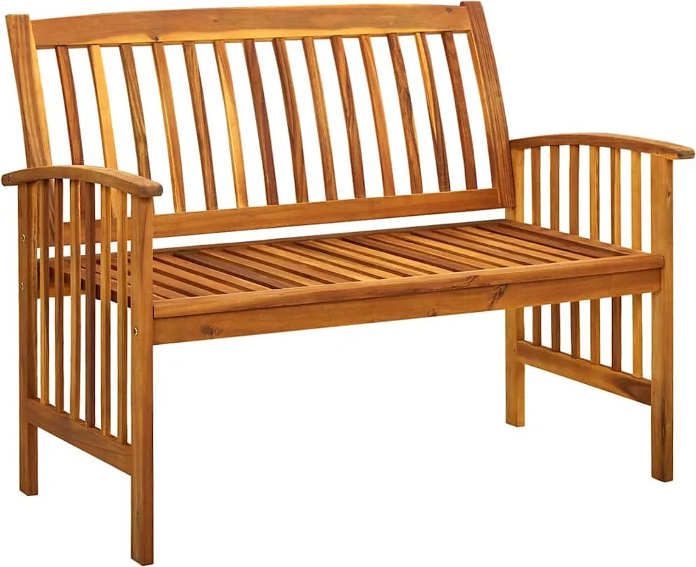 Zahradní lavice s poduškou 119 cm masivní akáciové dřevo 312132