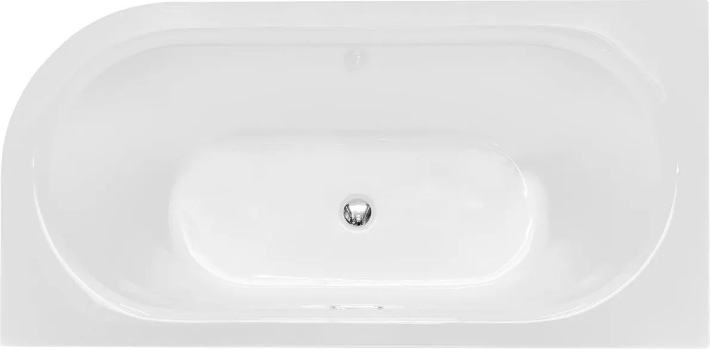 Besco Avita A-line asymetrická vana volně stojící 170 x 75 cm pravá sifon bílá barva černá VANAVITAL17PWBW