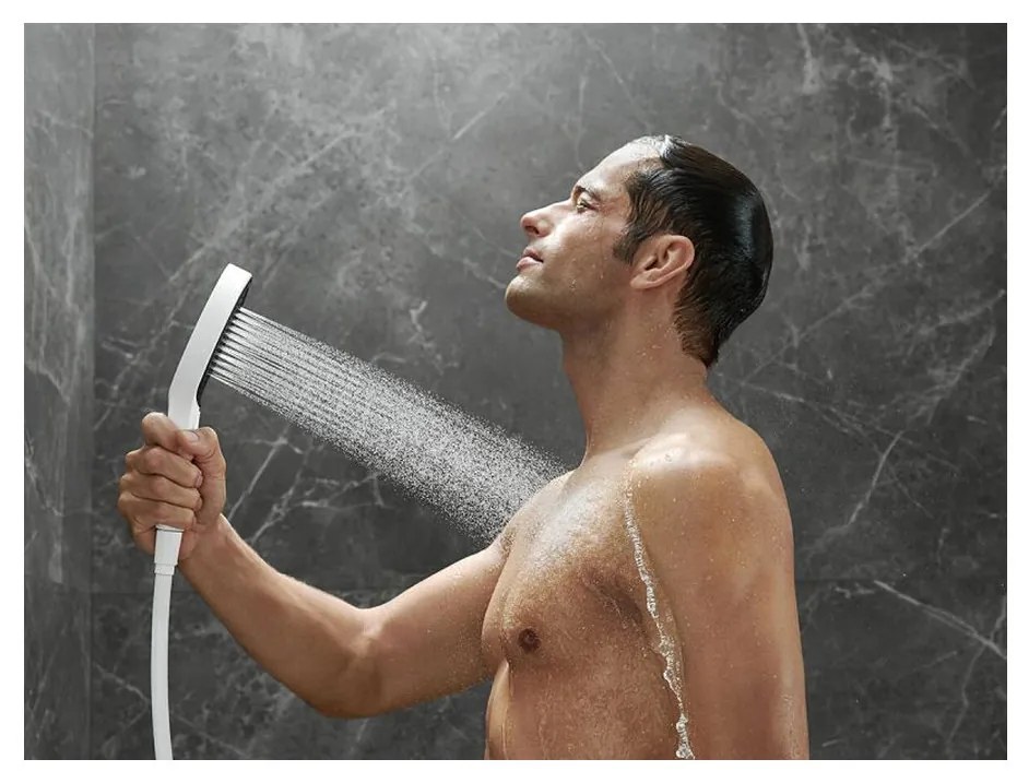 Hansgrohe Rainfinity, ruční sprchová hlavice 130 3-funkční, bílá matná, 26864700