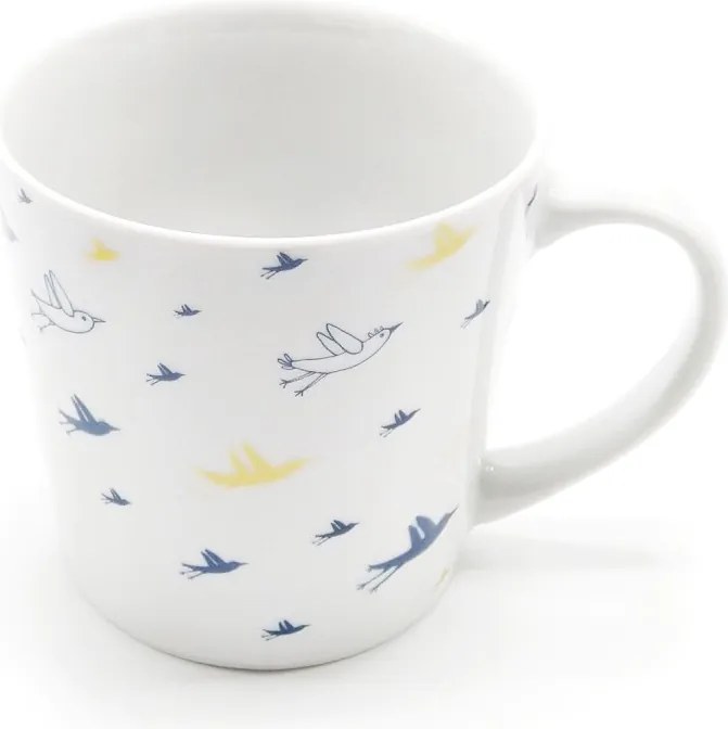 Porcelánový hrnek Poslové dobrých zpráv, 500 ml – s autorskou ilustrací ptáčků, český porcelán