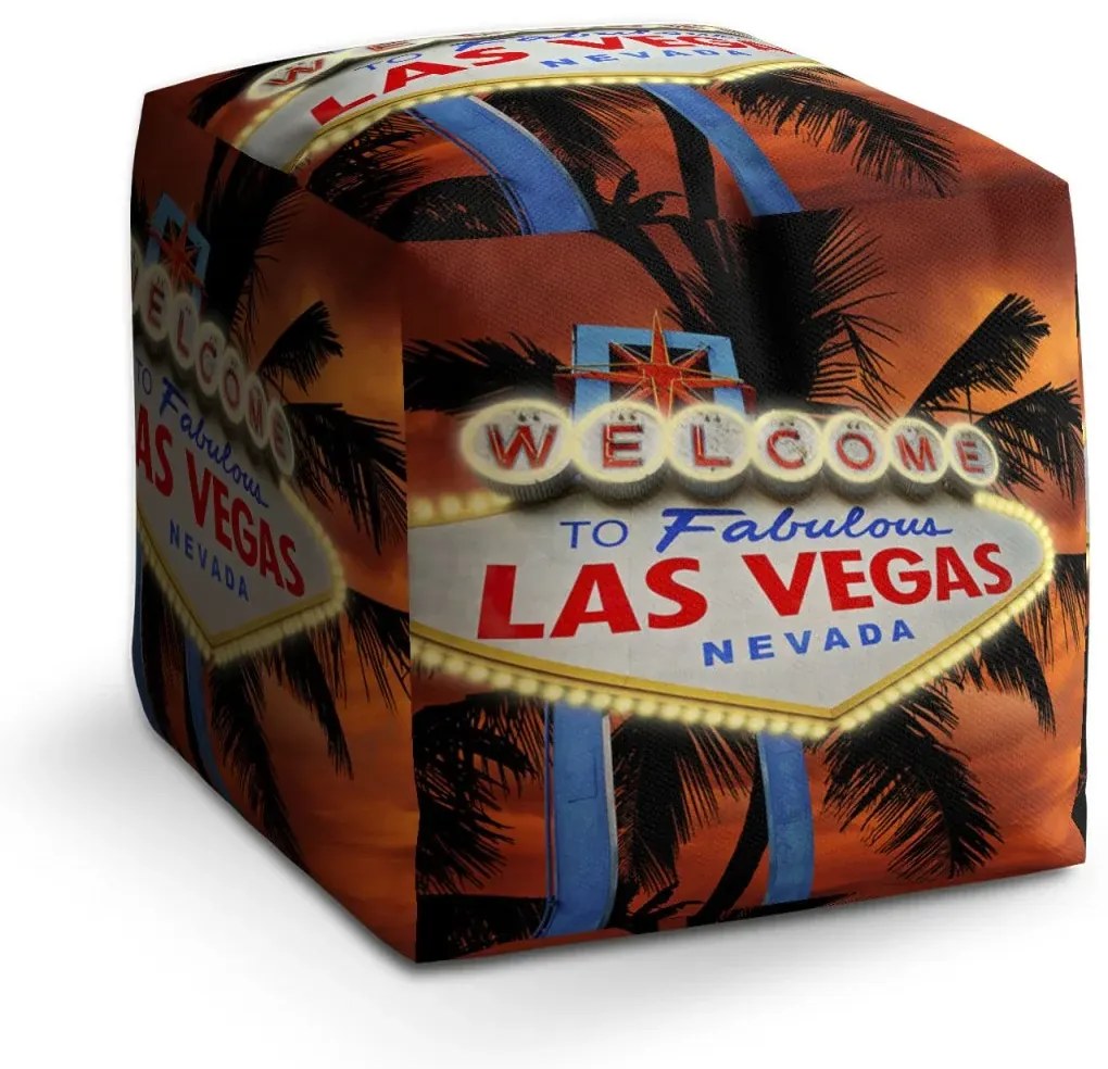 Sablio Taburet Cube Fabulous Las Vegas: 40x40x40 cm