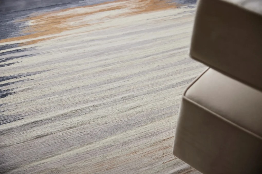Diamond Carpets India, Ručně vázaný kusový koberec Ombre Paris DESP HL64 Ivory Charcoal, 80x150, vícebarevná, chodba / předsíň