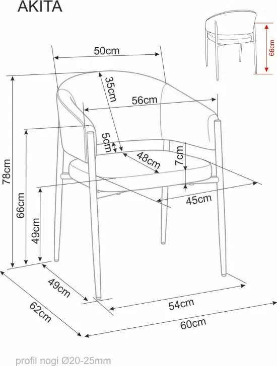 Jídelní židle AKITA s černými nohami, šedá