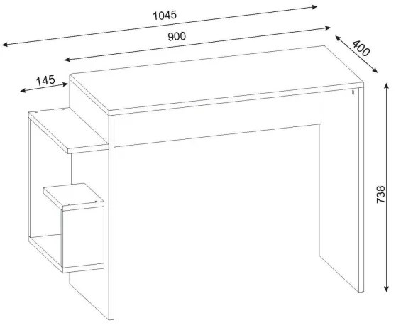 Pracovní stůl ALASKA 73,8x104,5 cm bílá