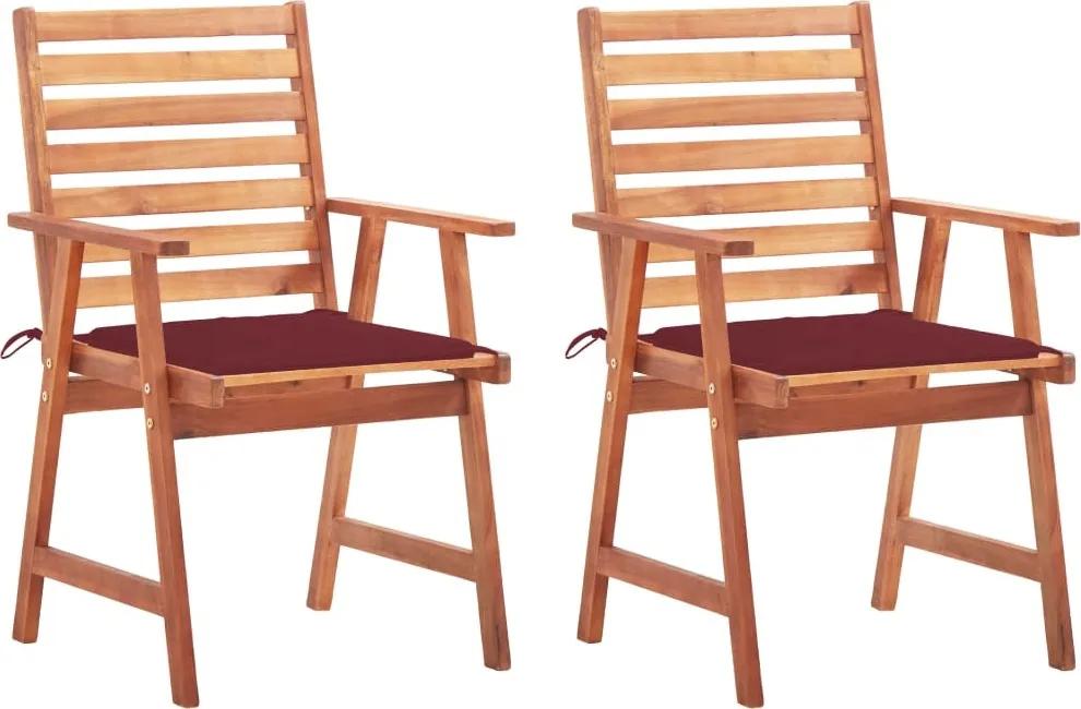 vidaXL Zahradní jídelní židle 2 ks s poduškami masivní akáciové dřevo [3064325] Barva: Zelená