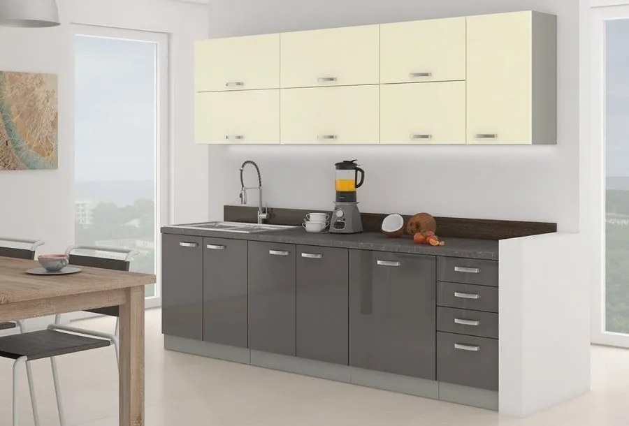 Casarredo - Komfort nábytek Kuchyňská linka KARMEN GREY 260 cm