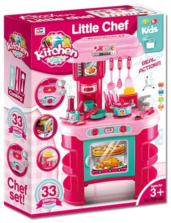 BABY MIX Dětská kuchyňka Little Chef Baby Mix růžová 32 ks