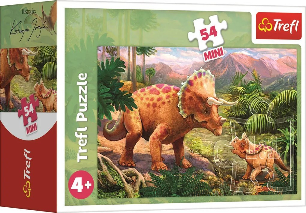 TREFL PUZZLE Úžasní dinosauři mini 20x13cm skládačka 54 dílků 4 druhy tr54194