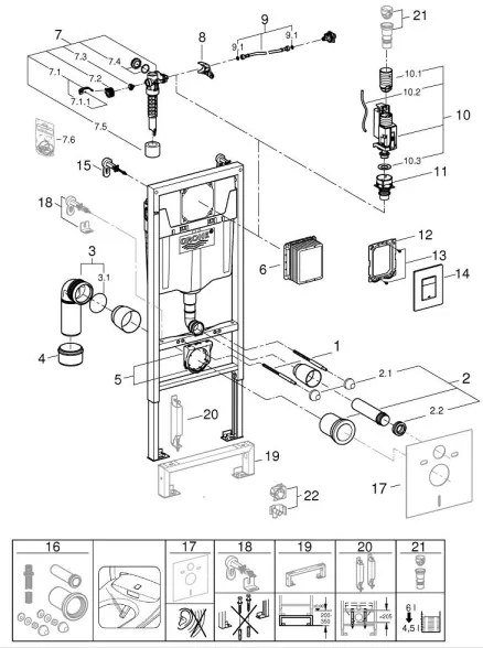 GROHE 38811KF0 - Sada 3 v 1 WC SOLIDO 1,13 m černá
