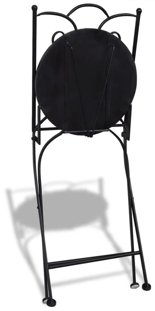 Skládací bistro židle 2 ks keramické černé a bílé - Default Title