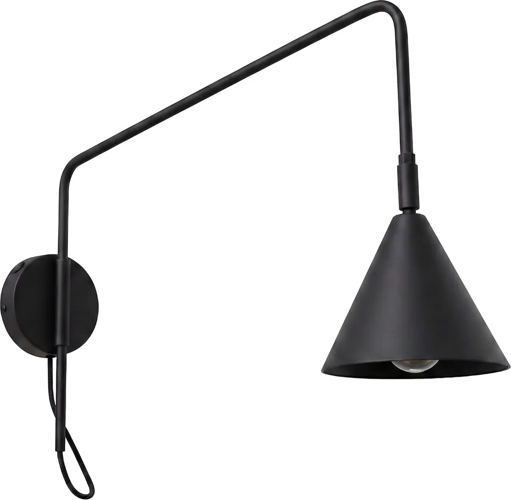 Sollux Lighting Nástěnné svítidlo NOX 1 černé s vypínačem