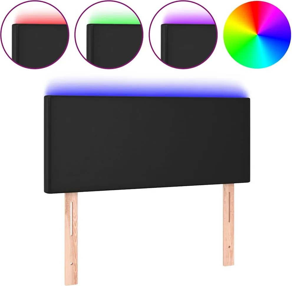 Čelo postele s LED černé 90x5x78/88 cm umělá kůže 3121410