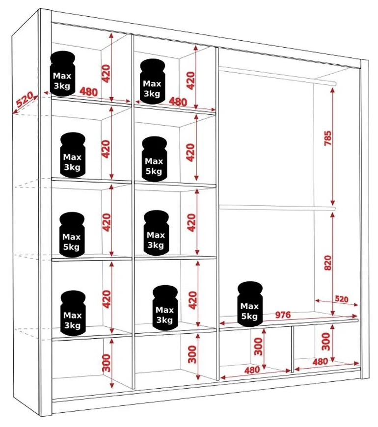 Ložnice BONO m | sestava B | 5 dílů | monastery