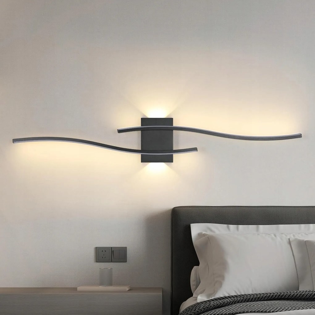 Comely Černá moderní nástěnná lampa Led teplá bílá 3000K 27W