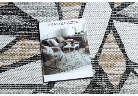 Dywany Luszczow Kusový koberec SISAL COOPER Mozaika 22208 ecru / černý Rozměr koberce: 80 x 150 cm