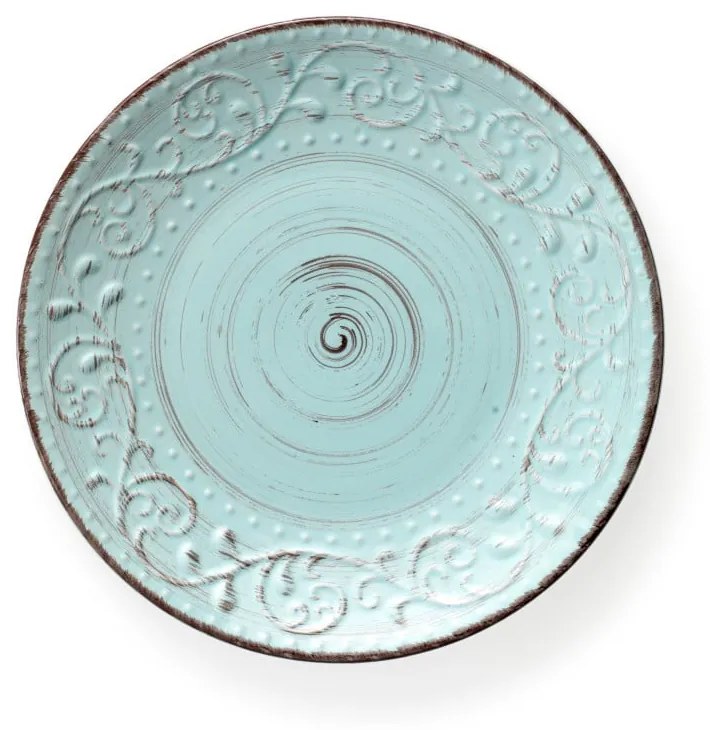 Tyrkysový jídelní talíř z kameniny Brandani Serendipity, ⌀ 27,5 cm