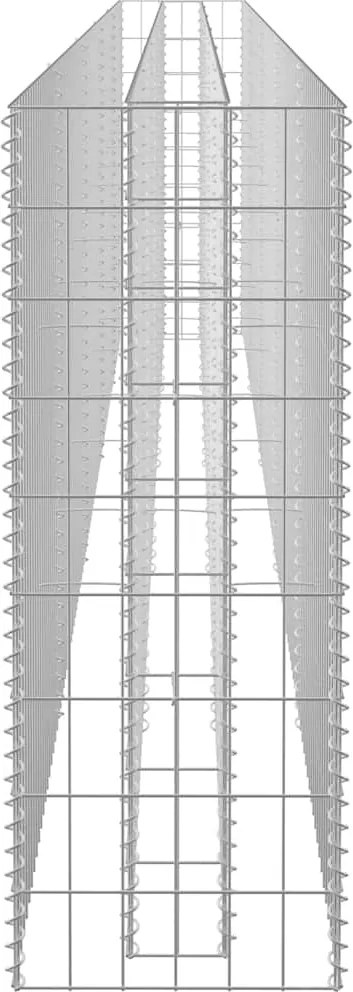 Gabionový vyvýšený záhon pozinkovaná ocel 450 x 30 x 90 cm 145647