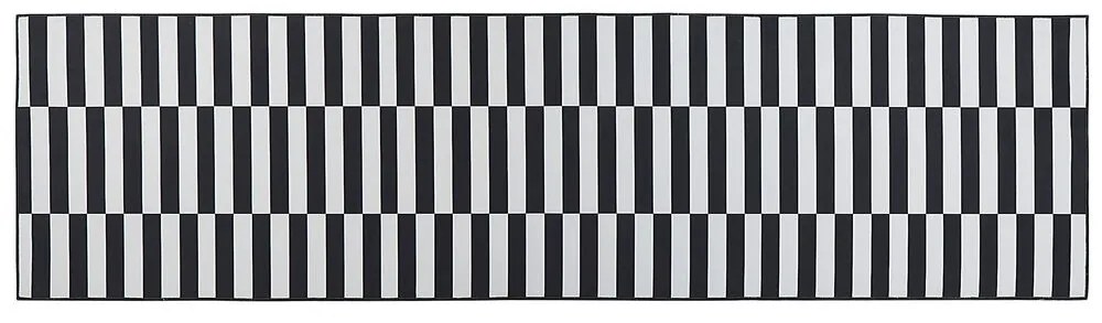 Koberec 80 x 300 cm černý/bílý PACODE Beliani