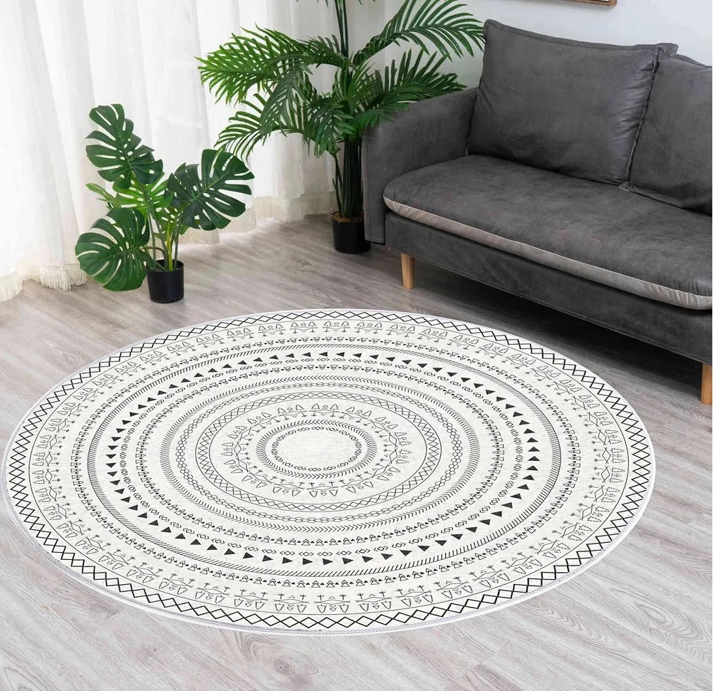 TZ Kruhový vzorovaný koberec Tina Rozměr: 90 cm