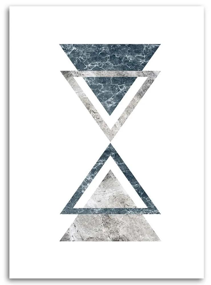 Gario Obraz na plátně Abstraktní s mramorovými trojúhelníky Rozměry: 40 x 60 cm