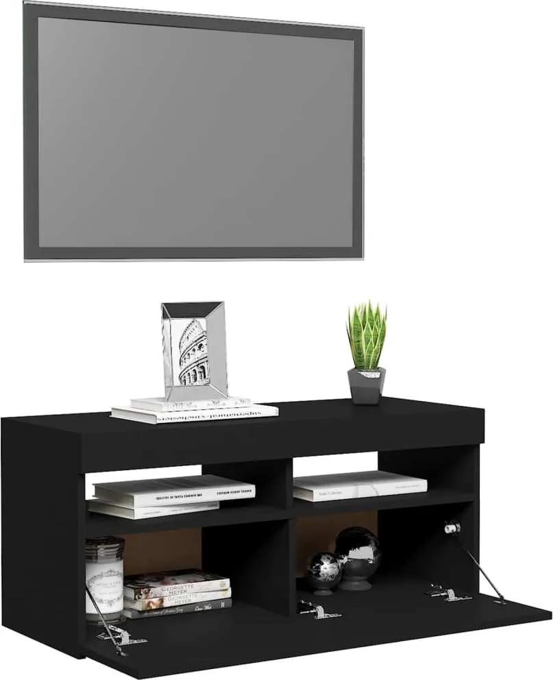 vidaXL TV skříňka s LED osvětlením 90x35x40 cm [804383] Barva: Betonová šedá