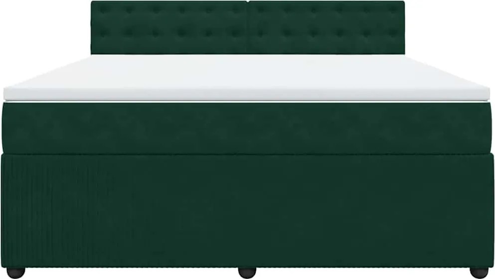Box spring postel s matrací tmavě zelená 180x200 cm samet 3287821