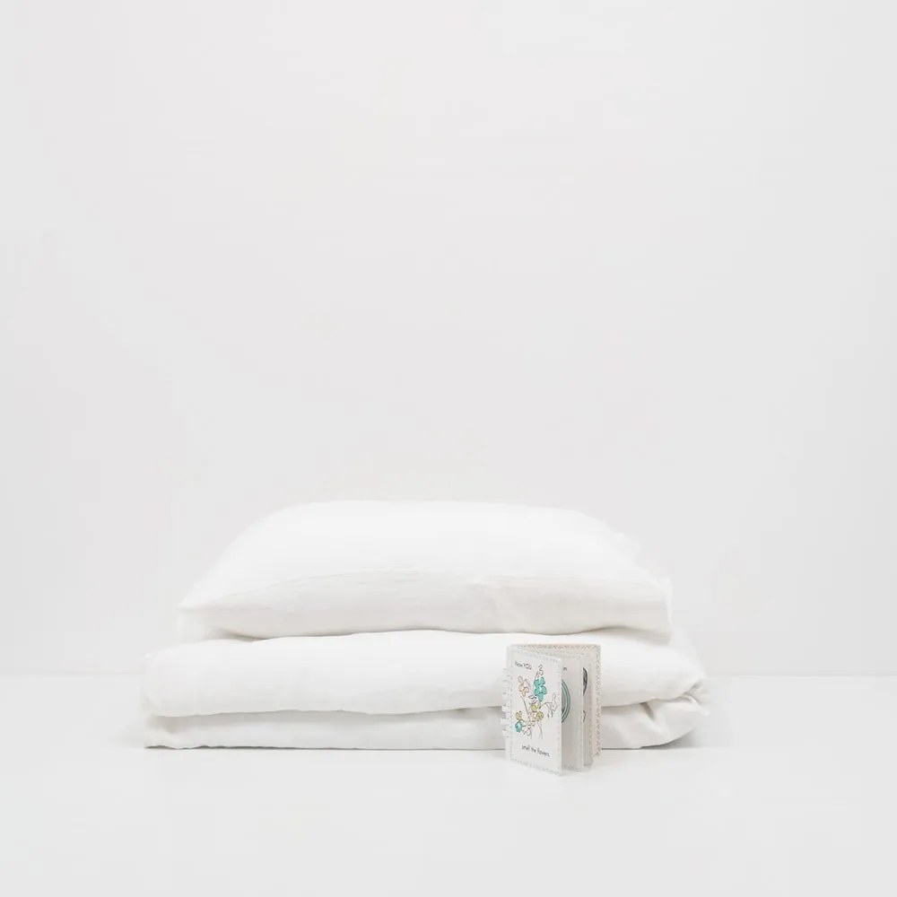 Lněný dětský povlak na polštář 40x60 cm White – Linen Tales