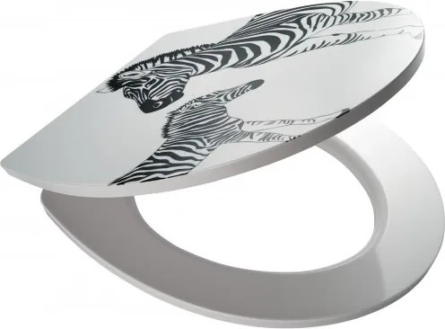 Ridder Zebra WC sedátko, soft close, duroplast s motivem 45 × 37,4 cm, MK44211