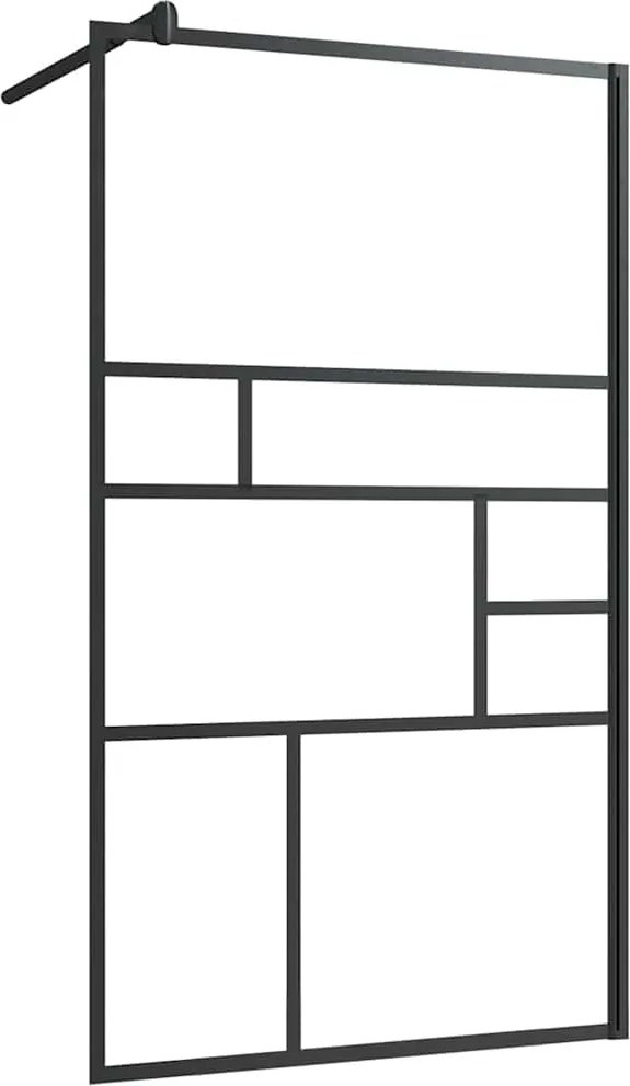 Zástěna do průchozí sprchy čiré ESG sklo 90 x 195 cm černá 150753