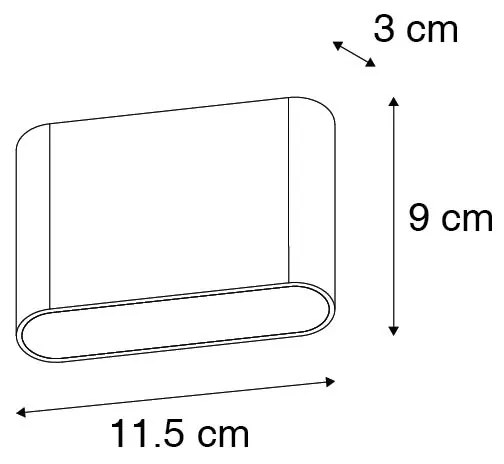 Moderní venkovní nástěnné svítidlo černé 11,5 cm vč. LED IP65 - Batt