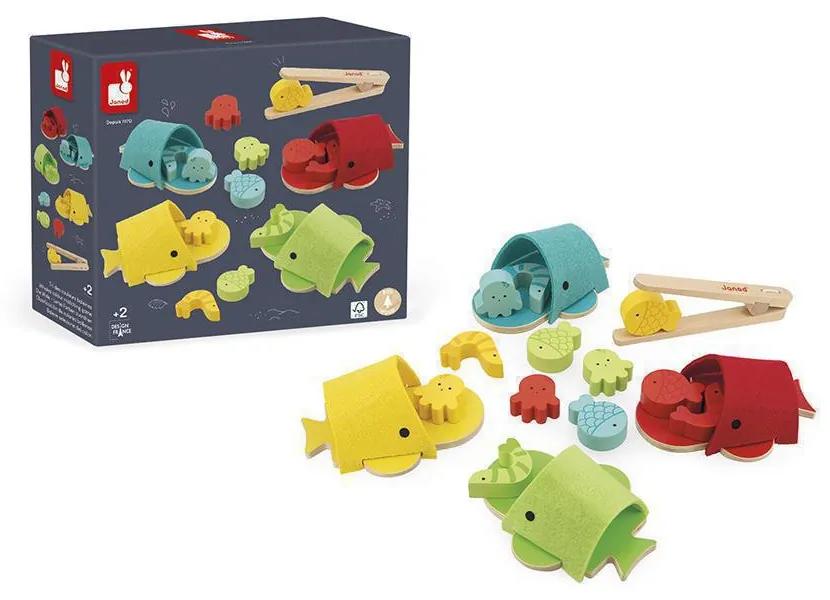 Janod Montessori hračka na třídění Velryby