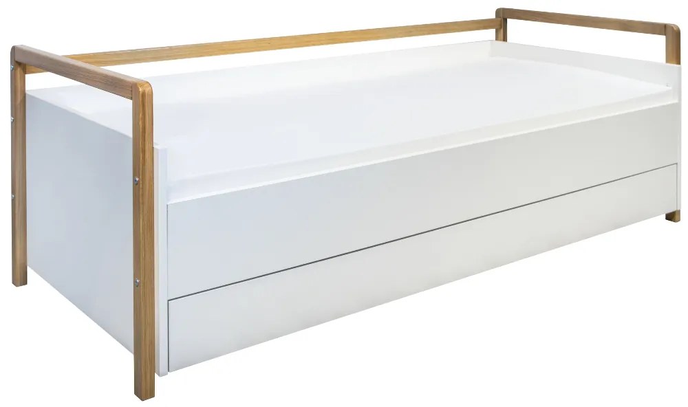 Benlemi Bílá dětská postel VICTOR s bočnicí Zvolte matraci: Pěnová matrace