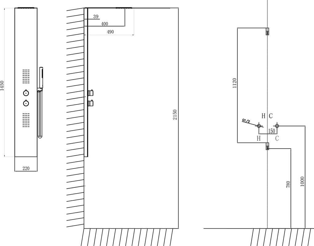 Sapho, GRACE sprchový panel 200x1450 mm, nerez, WN326
