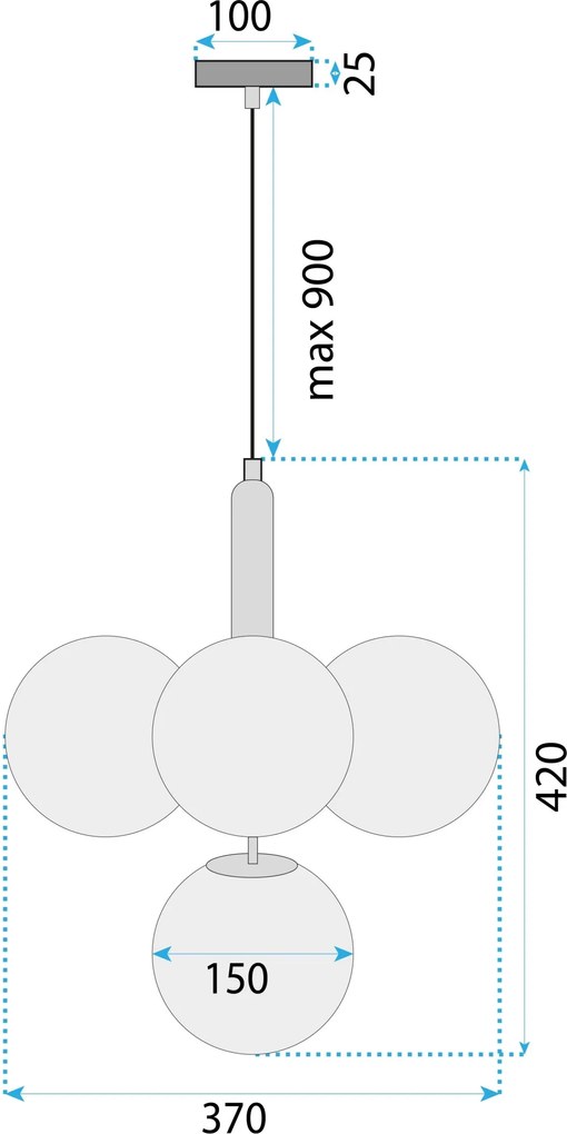 Závěsný lustr APP1574-5CP zlatý