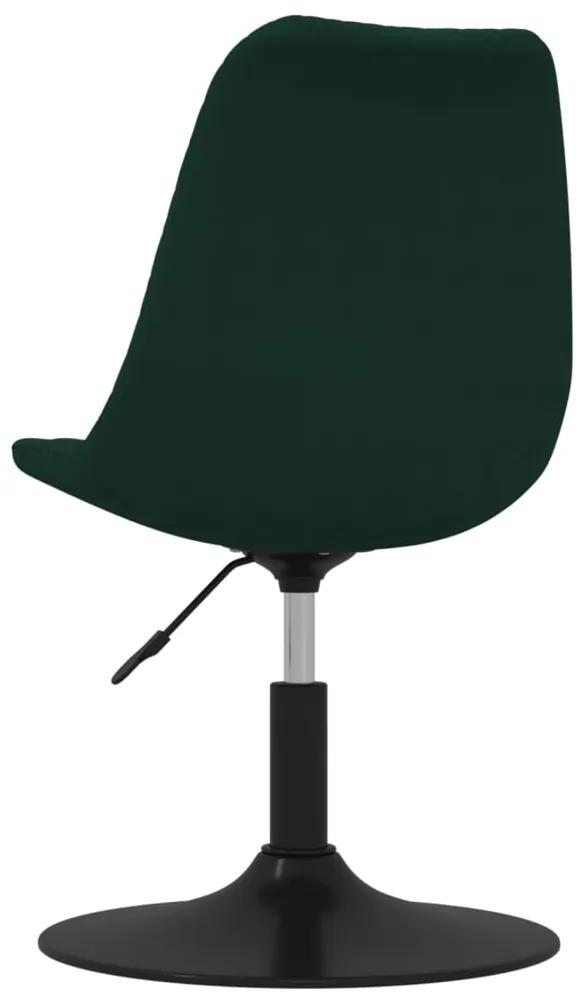 Otočné jídelní židle 4 ks tmavě zelené samet,  338375