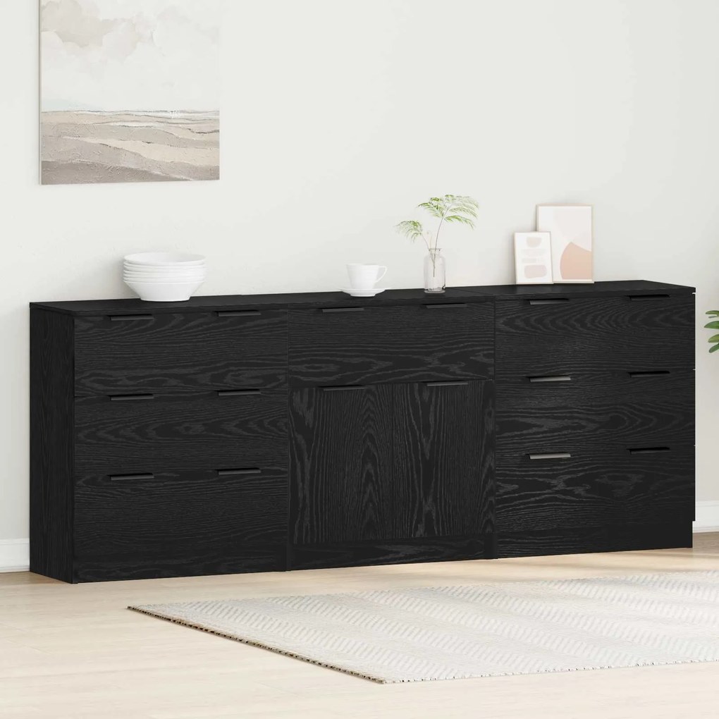 Servírovací skříň 3 ks Černý dub 181 x 30 x 70 cm 3332521