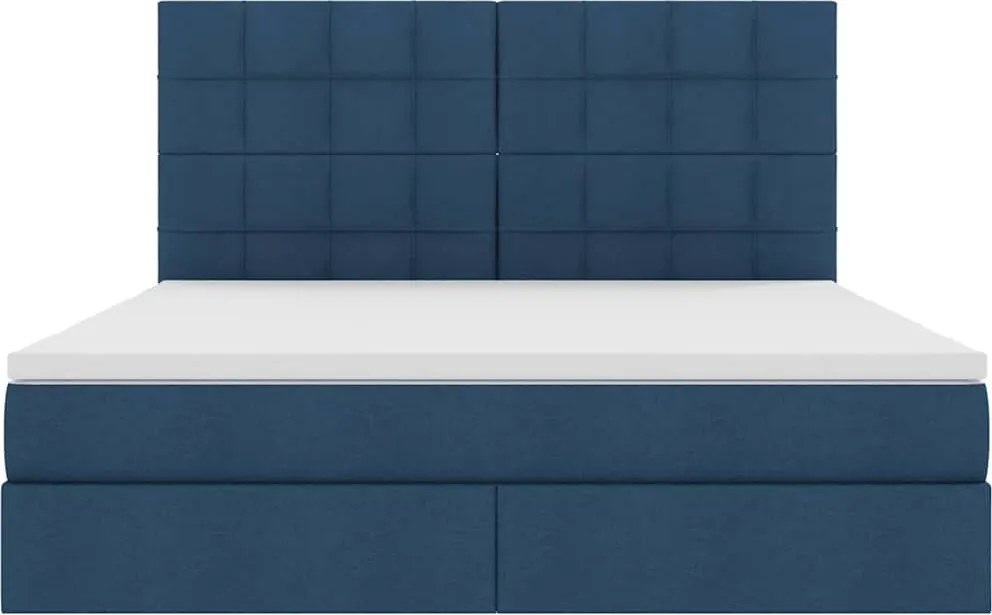 Postel s úložným prostorem a matrací Modrá 180 x 200 cm textil 3371801