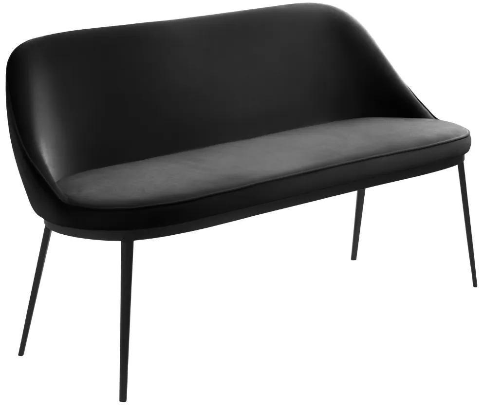 OnaDnes -20% Černá koženková jídelní lavice Unique Furniture Gain 144 cm