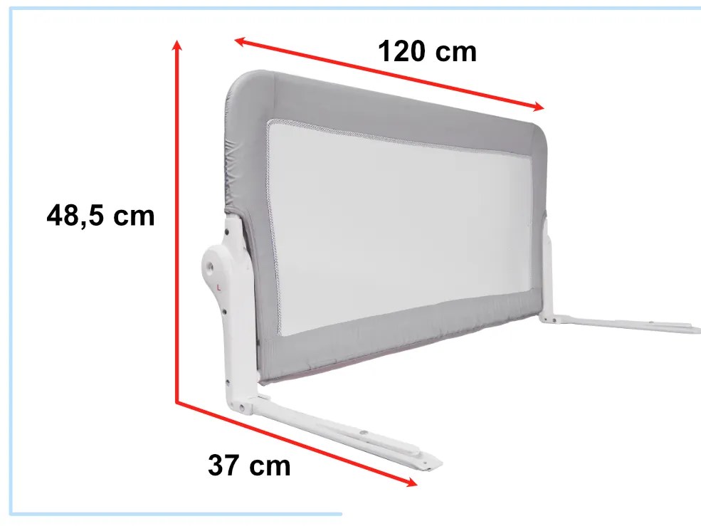 Creative Corner Bezpečnostní branka zábrana na postel 120cm šedá