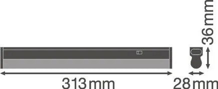LED svítidlo LEDVANCE Linear Compact Switch 300mm 4W/4000K neutrální bílá