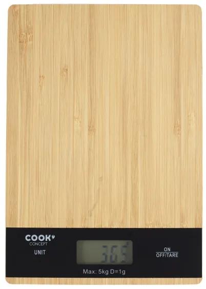 Elektronická kuchyňská váha z bambusu COOK, 5 kg