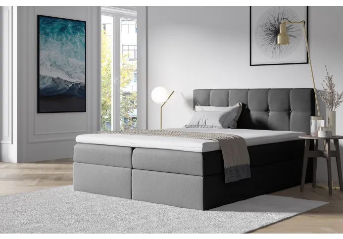 Stylová manželská postel s úložným prostorem Recivio šedá 180 x 200