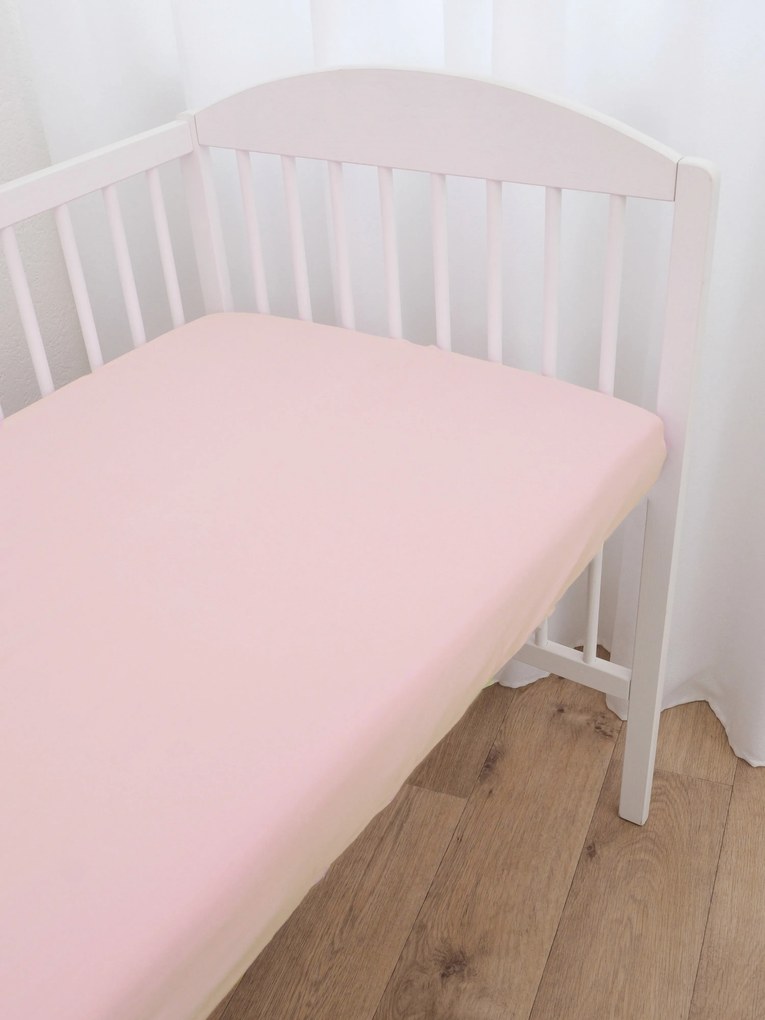 MK Lůžkoviny Jersey prostěradlo do postýlky s elastanem Deluxe 60 × 120 cm - starorůžová