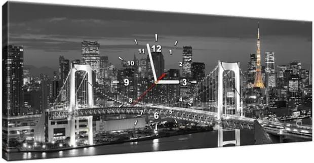 Tištěný obraz s hodinami Most Tokyo Bay 100x40cm ZP1529A_1I