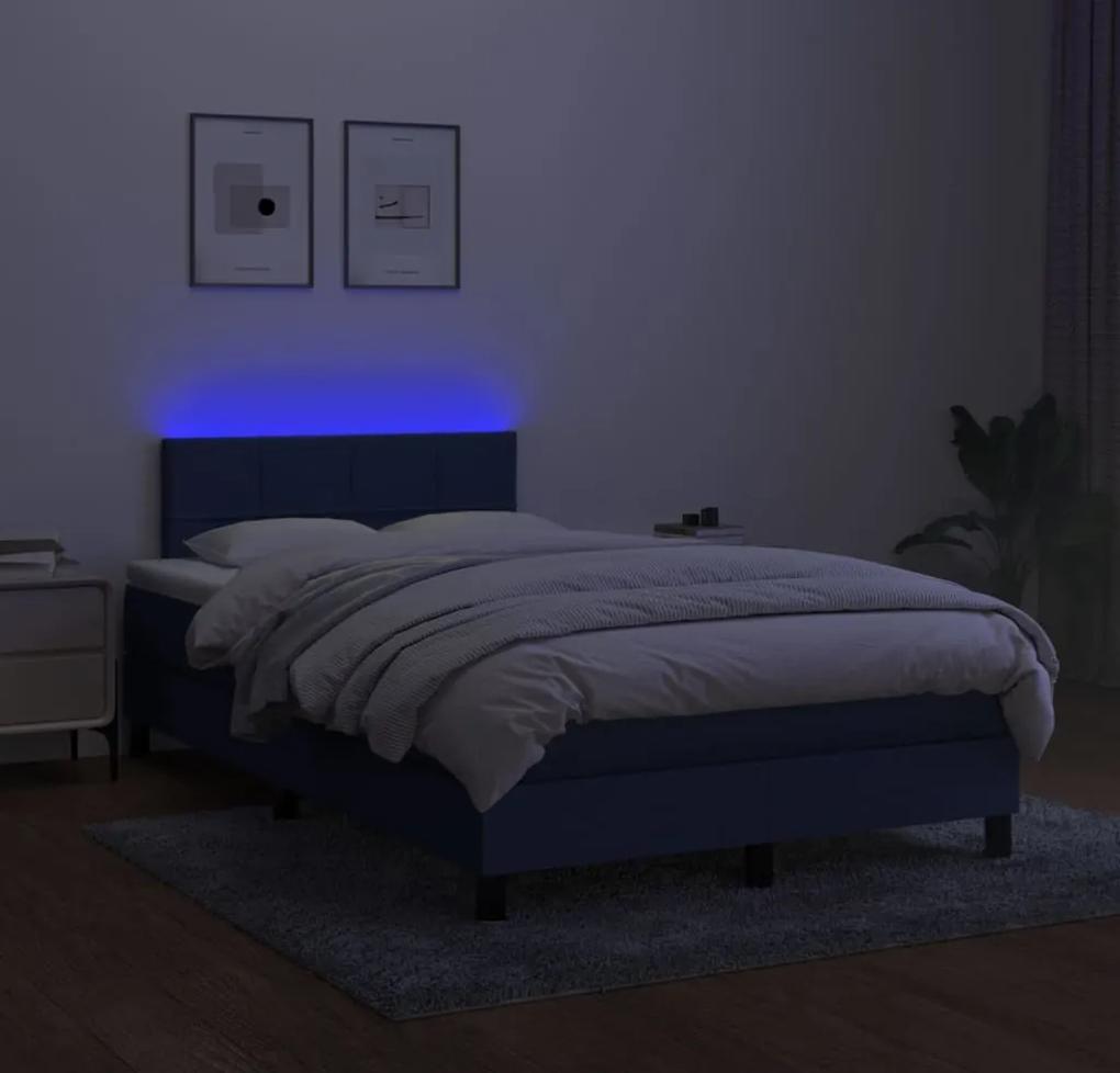 vidaXL Box spring postel s matrací a LED 120 x 200 cm textil [3133147] Barva: Černá