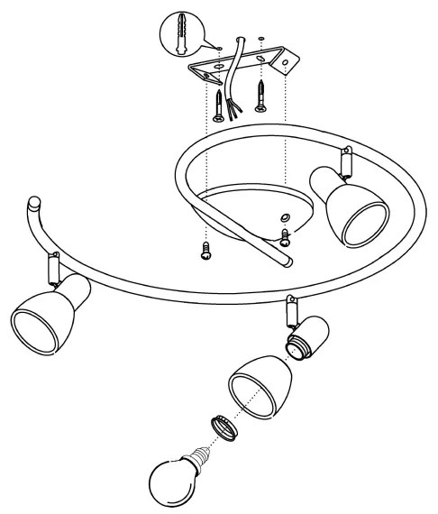 EGLO 88475 - Bodové svítidlo DAKAR 1 3xE14/40W