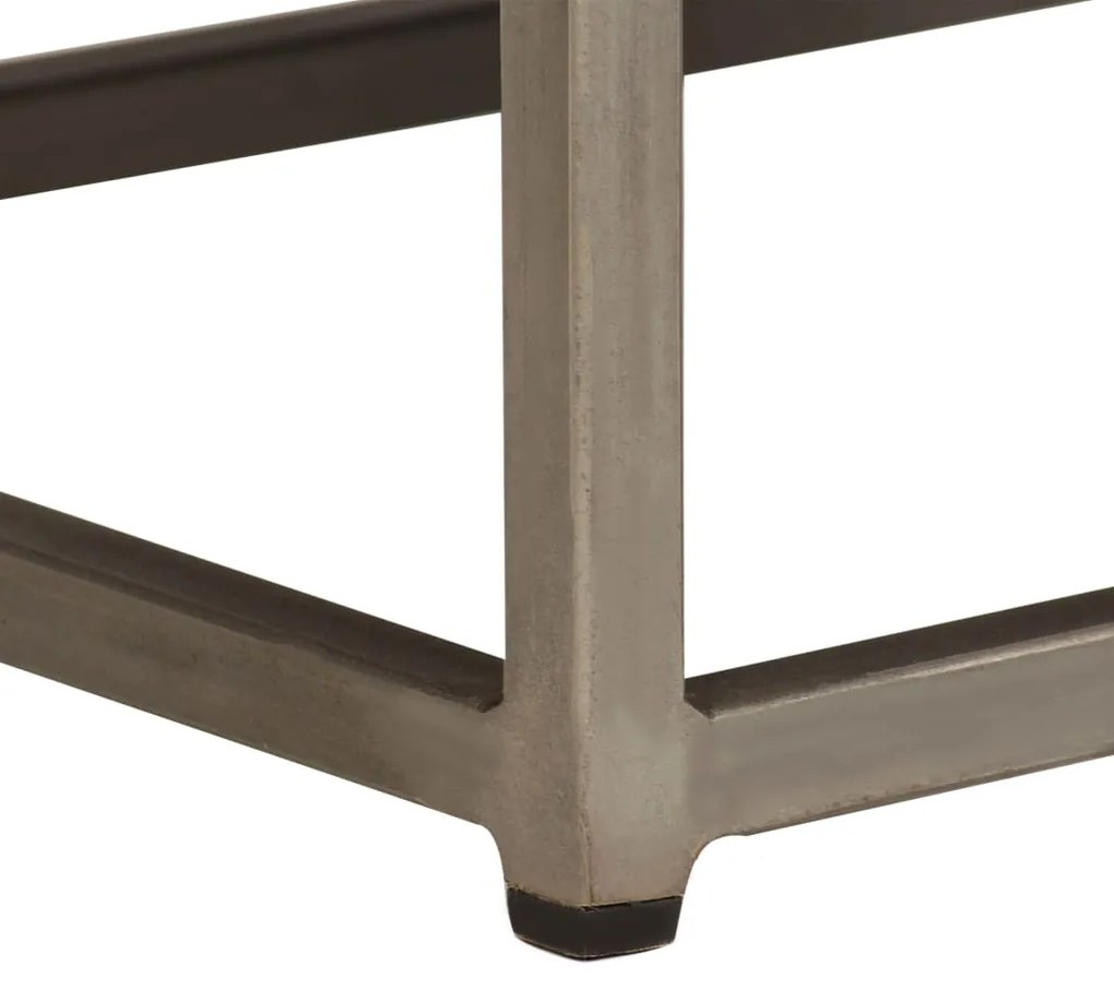 vidaXL Noční stolek z recyklovaného teaku a oceli 40 x 30 x 50 cm